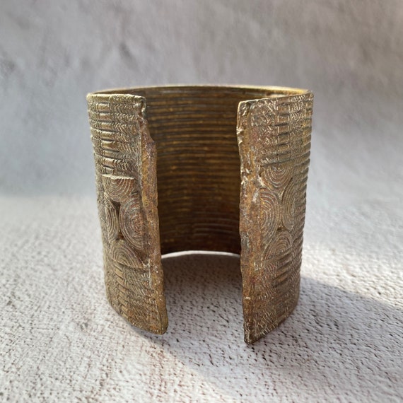 Dogon Bronze Arm Cuff - African Arm Ornament - Mali o… - Gem