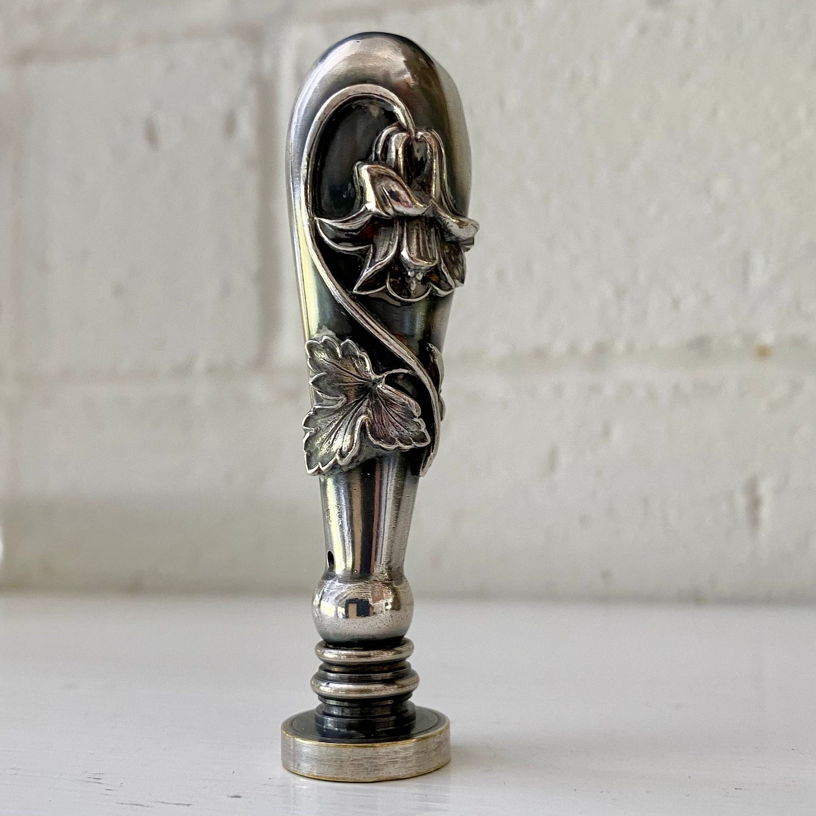 Victorian Antique Wax Seal Stamp - Letters A R - Silver Art Nouveau ...