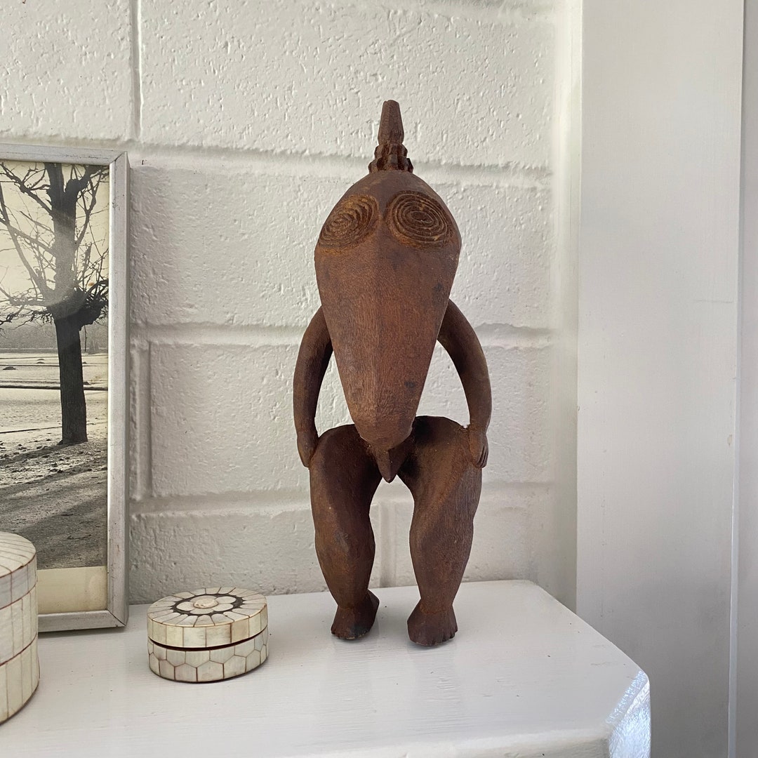 Papua New Guinea Wokam Bird Man Ancestral Figurine Wooden Eagle Spirit ...