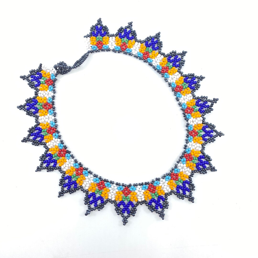 Vintage Embera Inspired Necklace - Beaded South America - Colombian ...