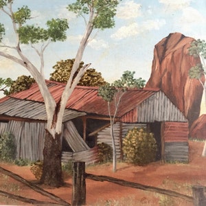 Australian Outback Scene - Vintage Painting by Cook - Original Oil on ...
