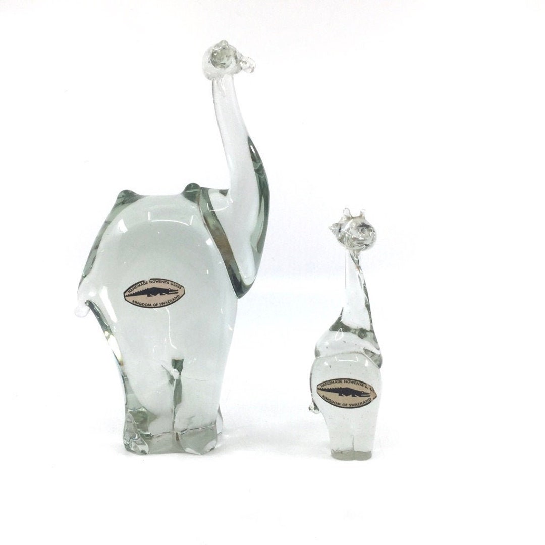 Vintage African Glass Camel Sculpture Recycled Glass Figurine Baby and ...