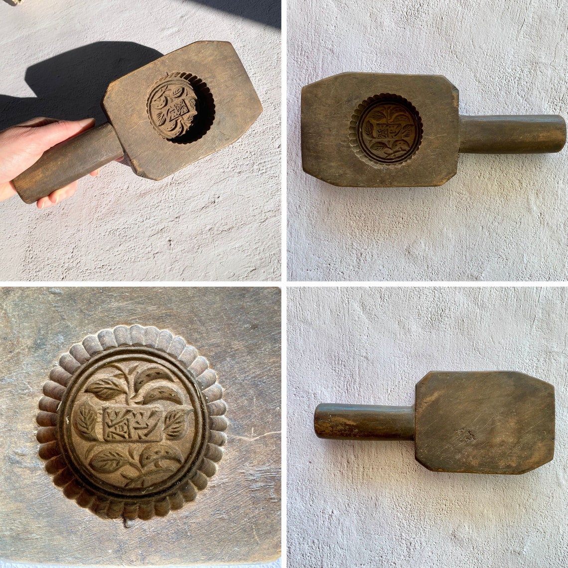 5 Vintage Asian Cookie Mold - Asian Folk Pastry Mold - Kitchen Rustic ...