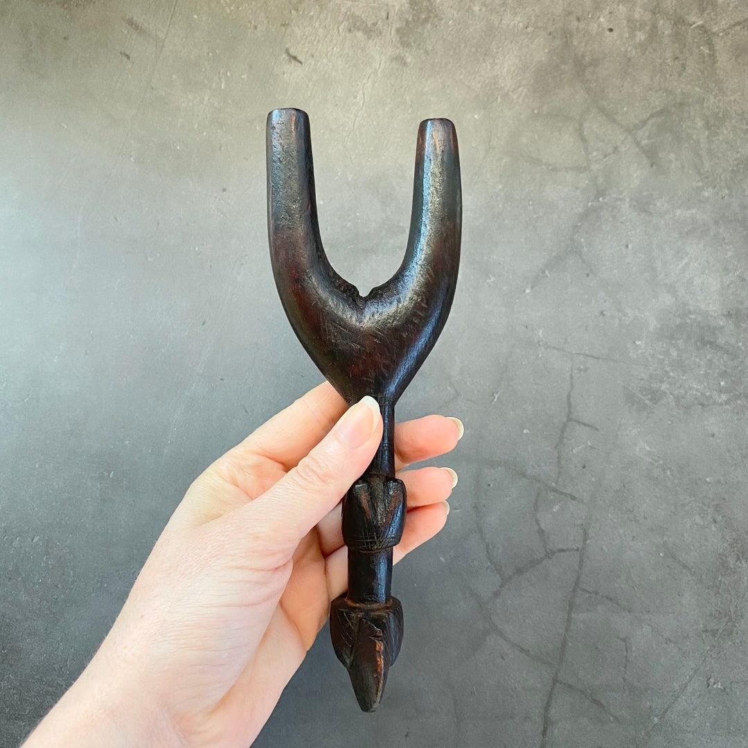 Vintage African Hand Carved Slingshot - Burkina Faso - African Hunting ...