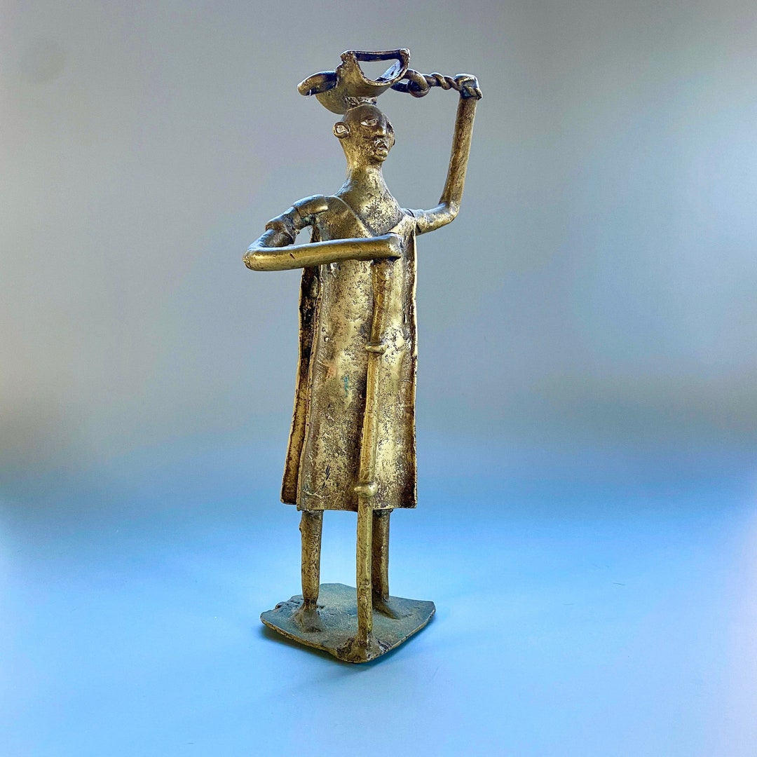 Authentic African FON TRIBE One of A Kind Lost Wax Bronze Figurine ...