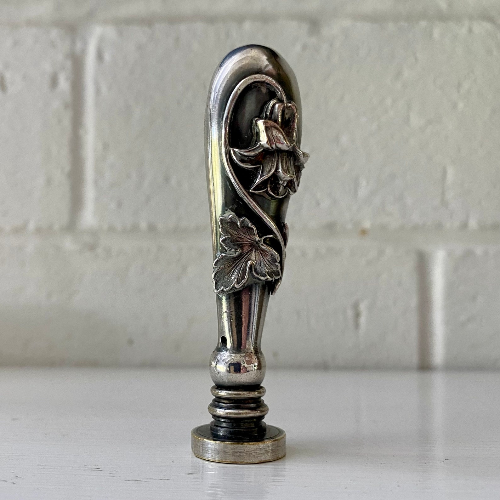 Victorian Antique Wax Seal Stamp - Letters A R - Silver Art Nouveau ...