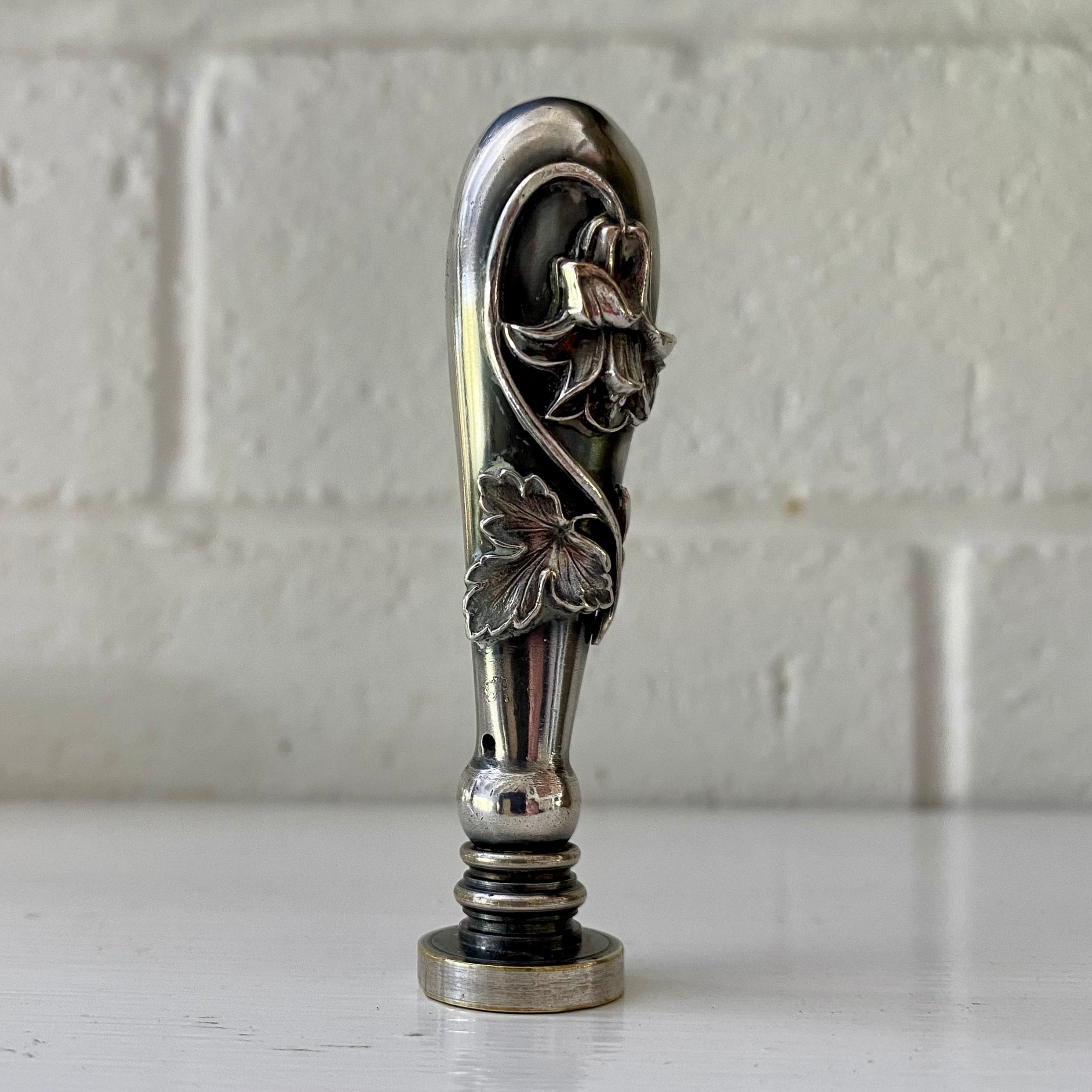 Victorian Antique Wax Seal Stamp - Letters A R - Silver Art Nouveau ...