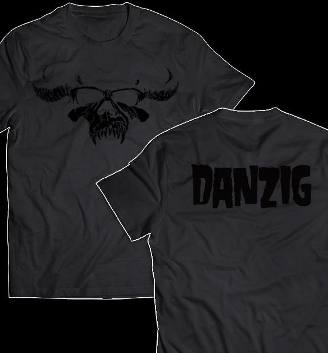 Danzig Black on Black Skull WITH Back Print Shirt - Etsy