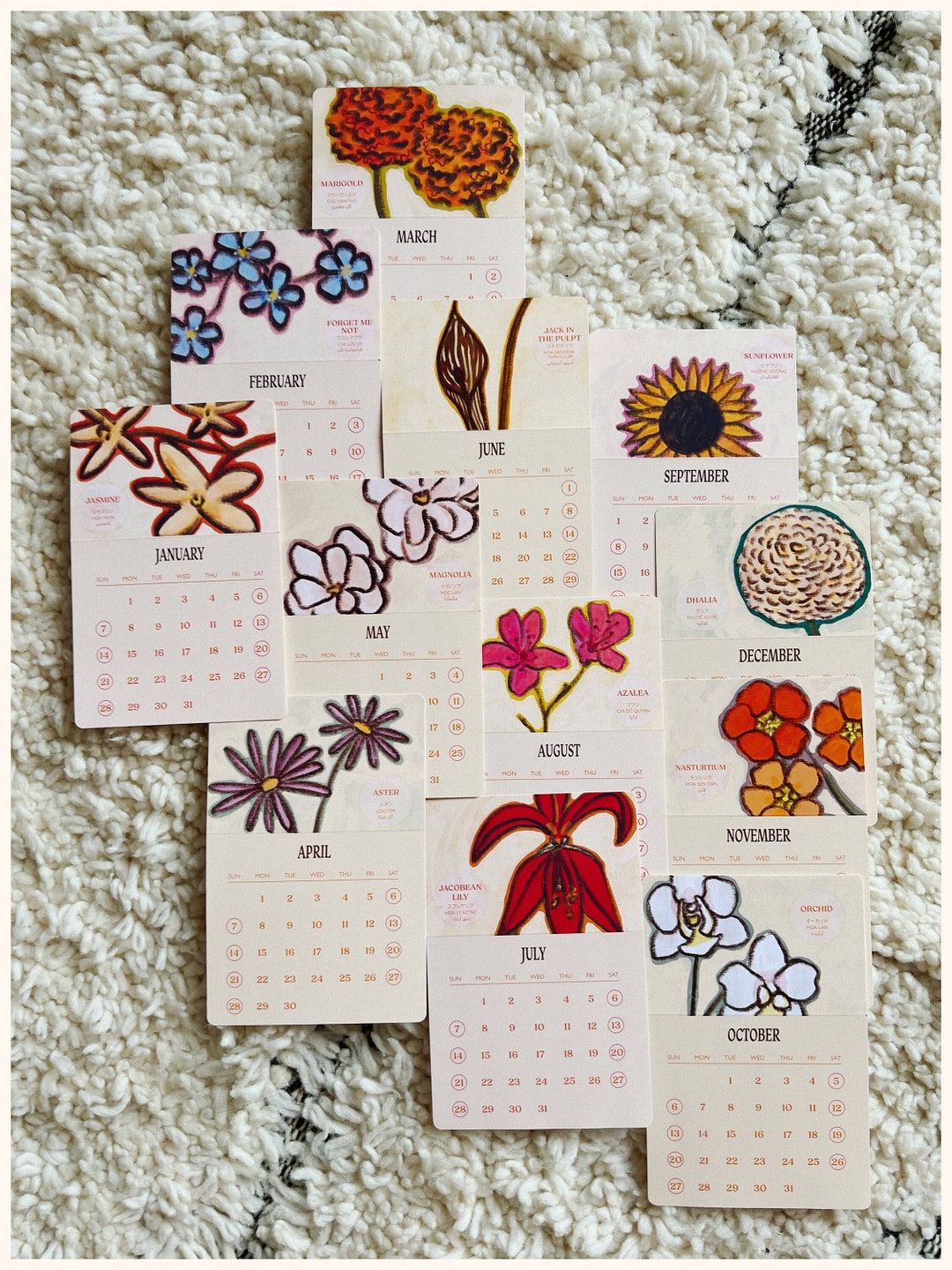 2024 Calendar Set, Mini Calendar, Art Calendar Set, Desk Calendar ...