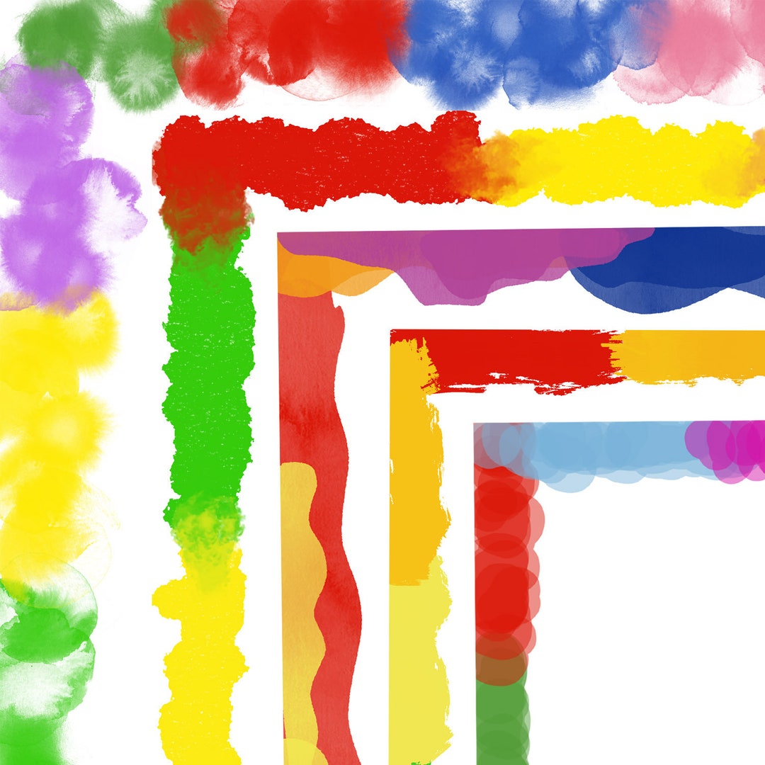 Watercolour Rainbow Borders Clipart for Personal and - Etsy UK