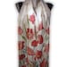 RED MAGIC Hand-painted Silk Scarf, Woman Silk Scarf, Pure Silk Shawl ...