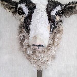Walter - Textile Sheep Animal Sculpture, Vintage Textiles, Fibre Art - Etsy
