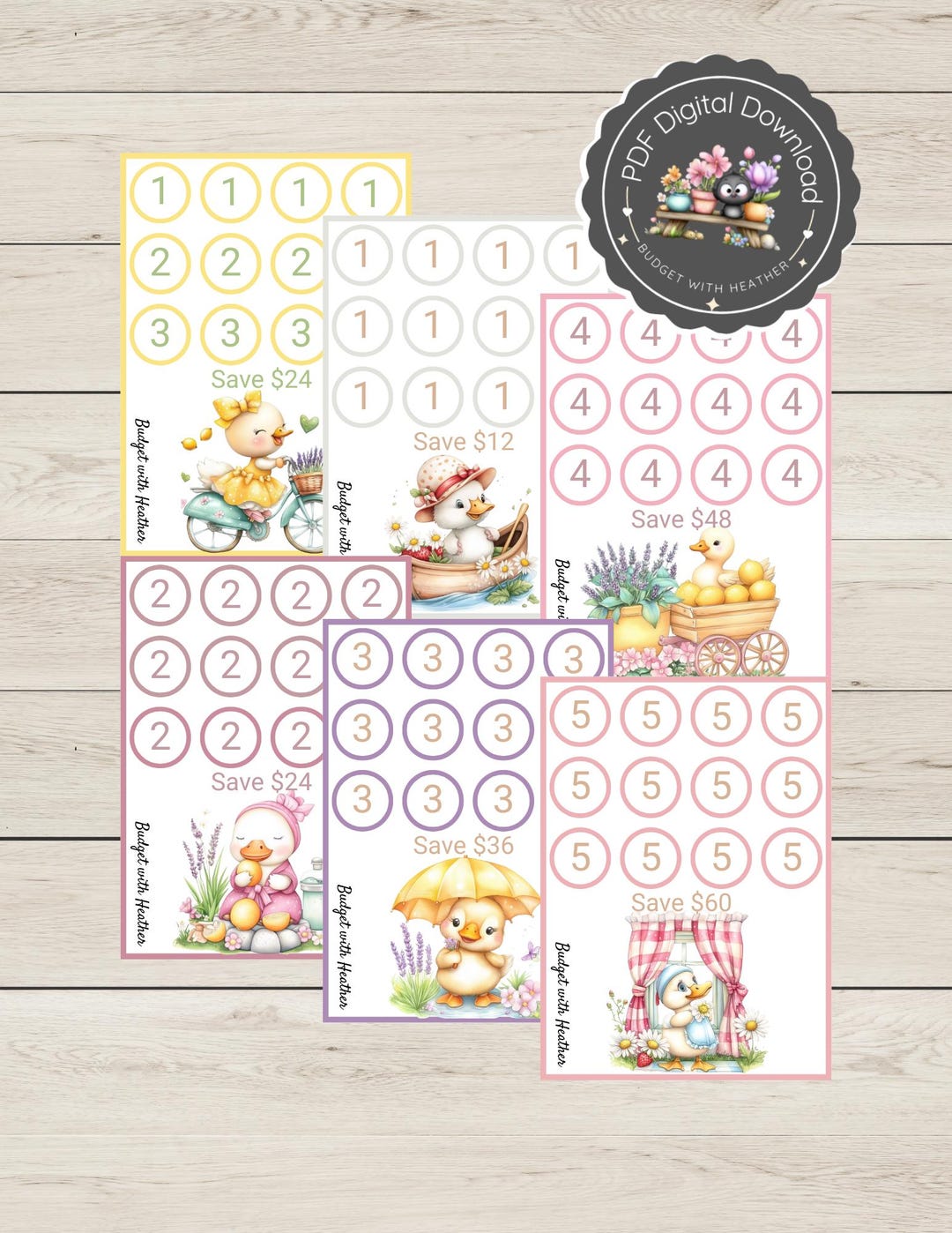 Ducks Mini Savings Challenge, Set of 6 (PDF Digital Download) - Etsy