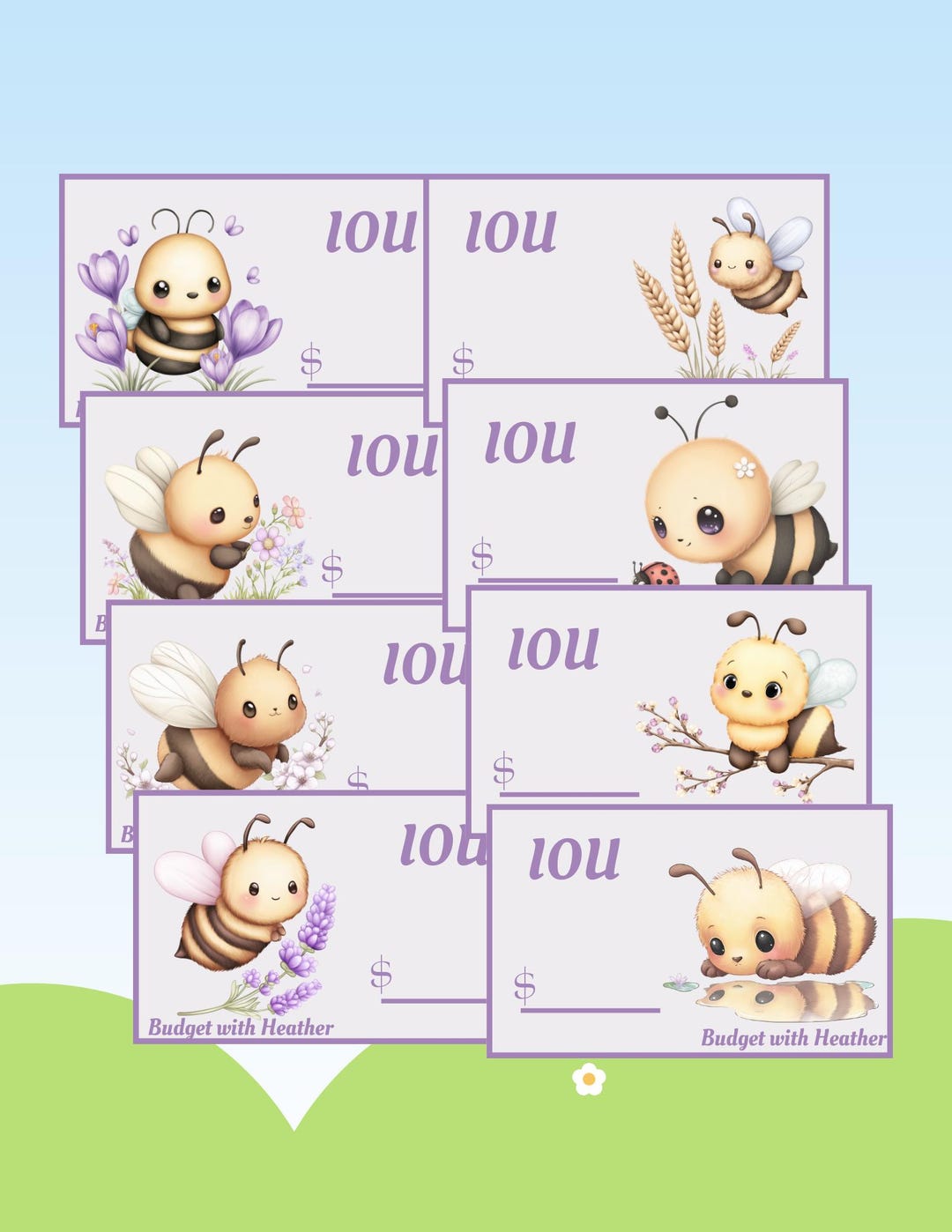 Bees Saving Bundle, Trackers, IOU Slips, Savings, Cash Saving, (PDF ...