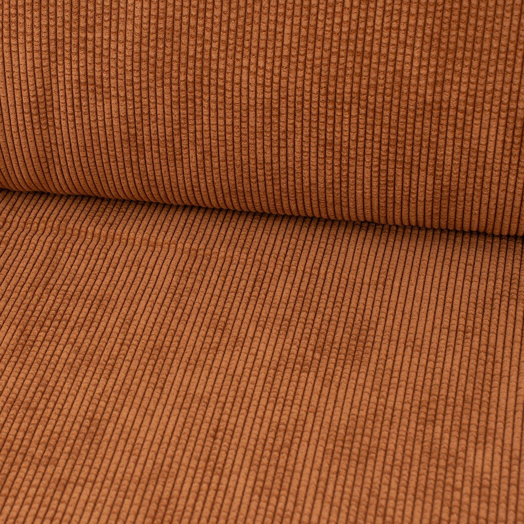 Corduroy Fabric Bubble With Plush Backing, Double-faced, Rust/ecru, 1. ...