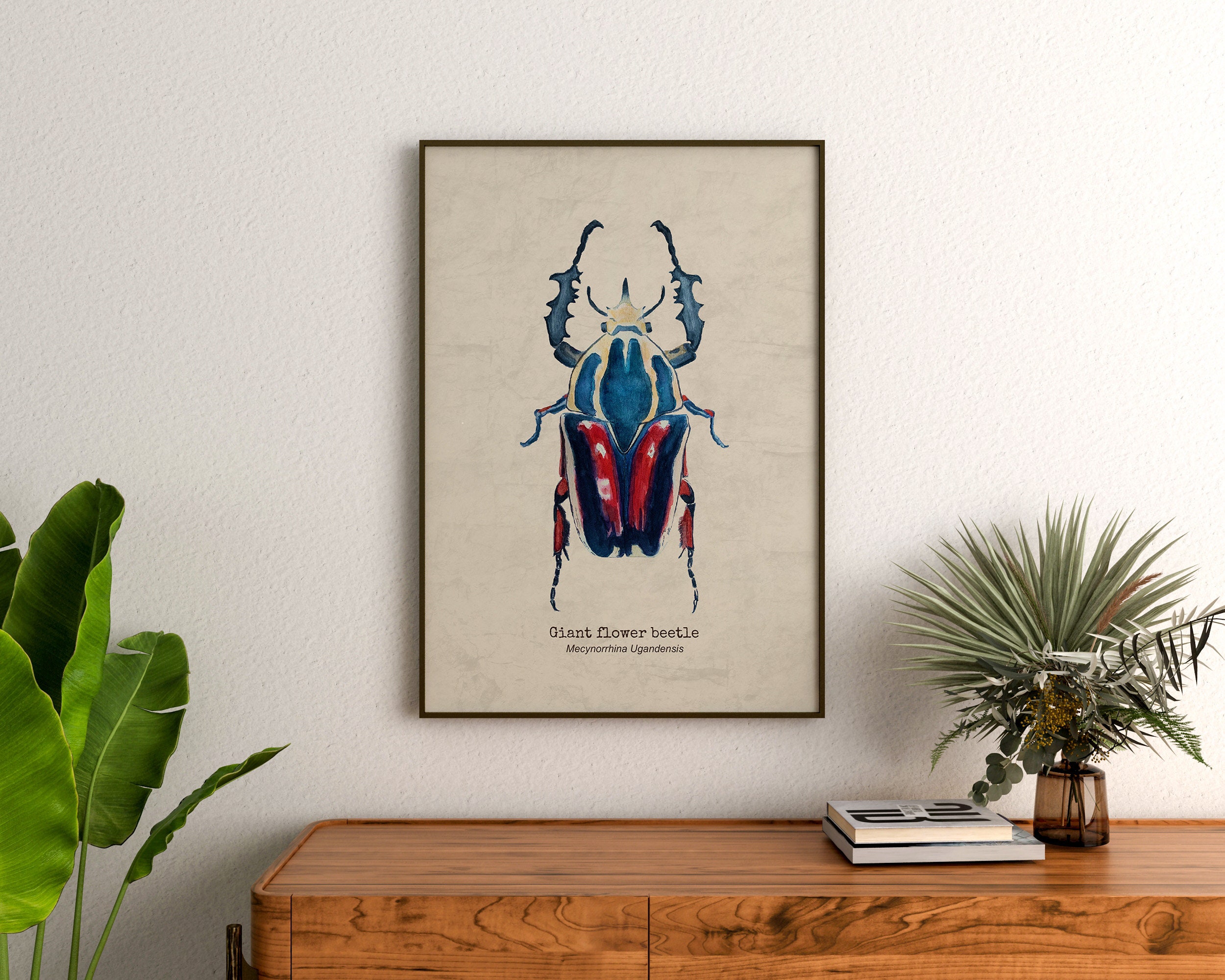 Beetle Art Print Colorful Bug Wall Decor Watercolor Insect - Etsy