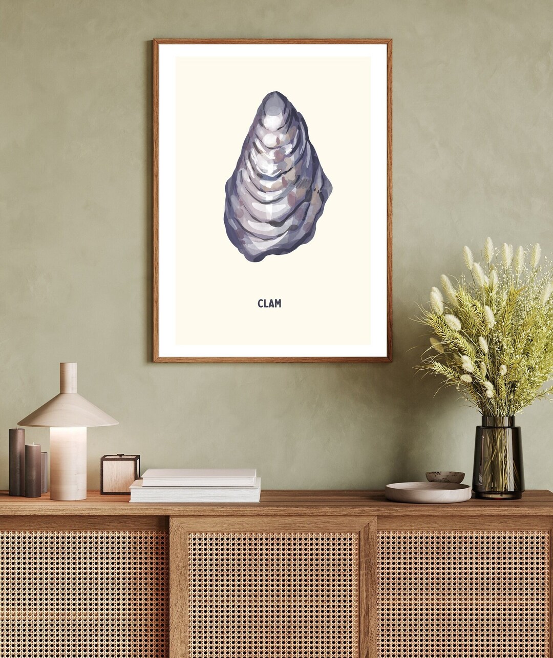 Clam Art Print, Watercolor Mussel Art, Sea Shell Poster, Ocean Lover ...