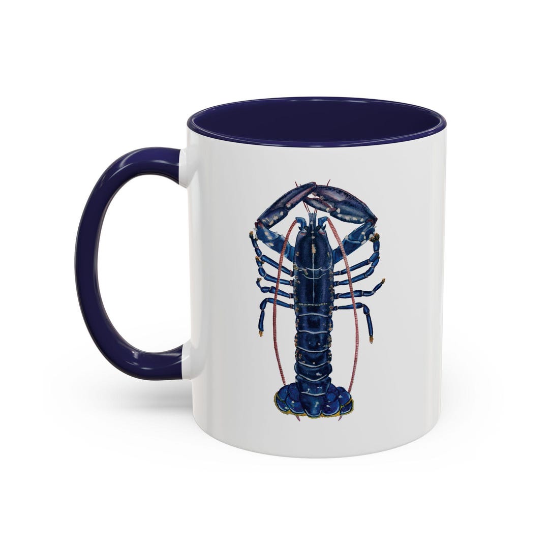 Lobster Mug, Sea Life Ocean Creature Ceramic Cup, Coastal Nautical ...