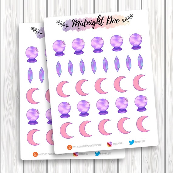 Paper Paper & Party Supplies Witchy Stickers Mystical Stickers HOLOGRAPHIC STICKER Celestial ...