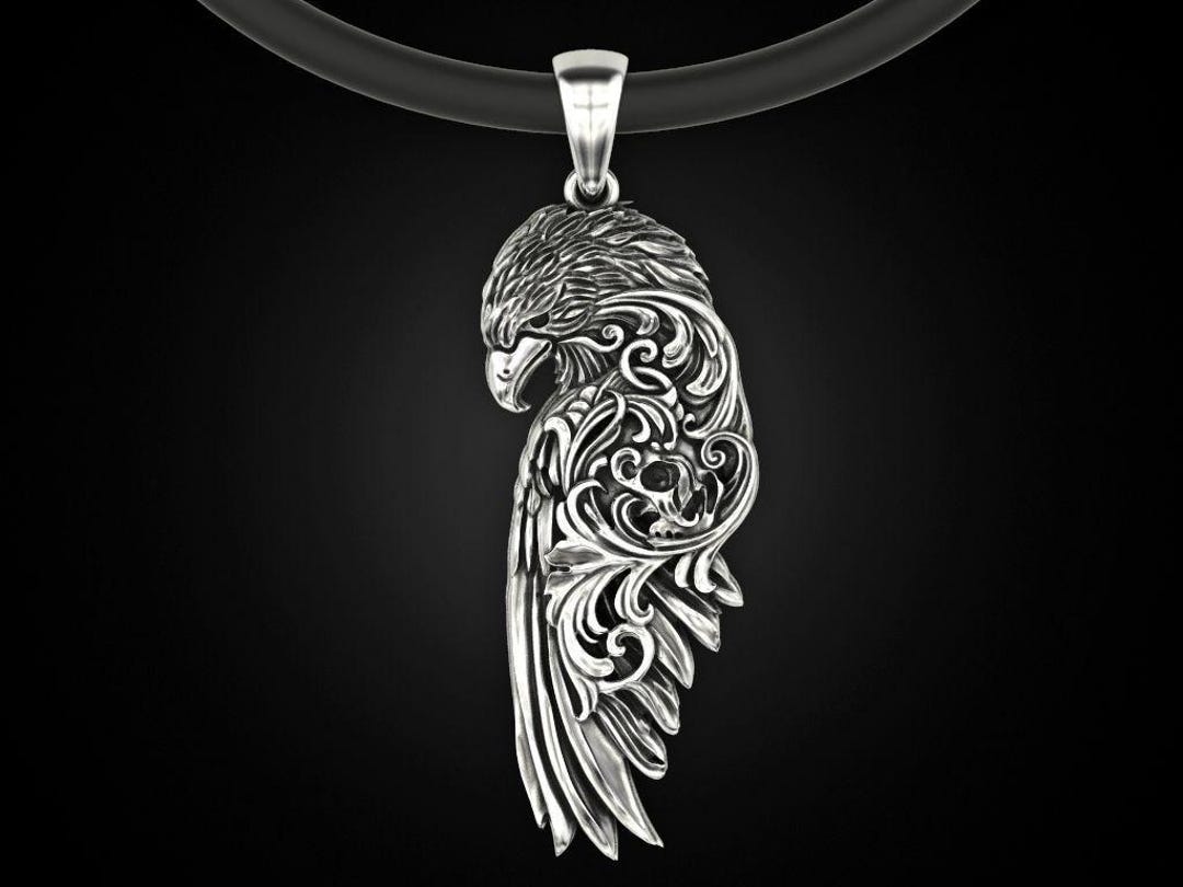Sterling Silver Raven Pendant – Handmade Mystical Raven Necklace, 925 ...