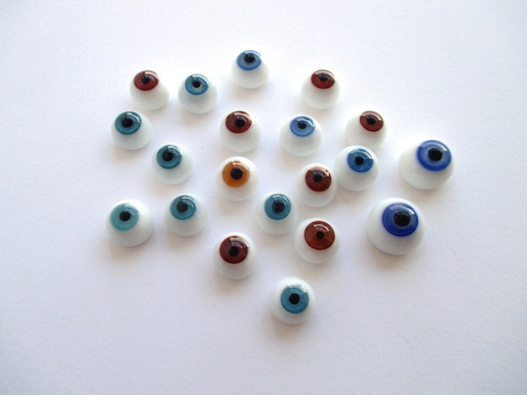 Flat Back Glass Eye Ball, Doll Eye Miniatures, Vintage Doll Parts ...
