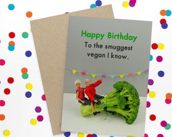 Vegan Birthday Card, 5x7 Blank Card, Cruelty-free, Vegetarian Birthday ...