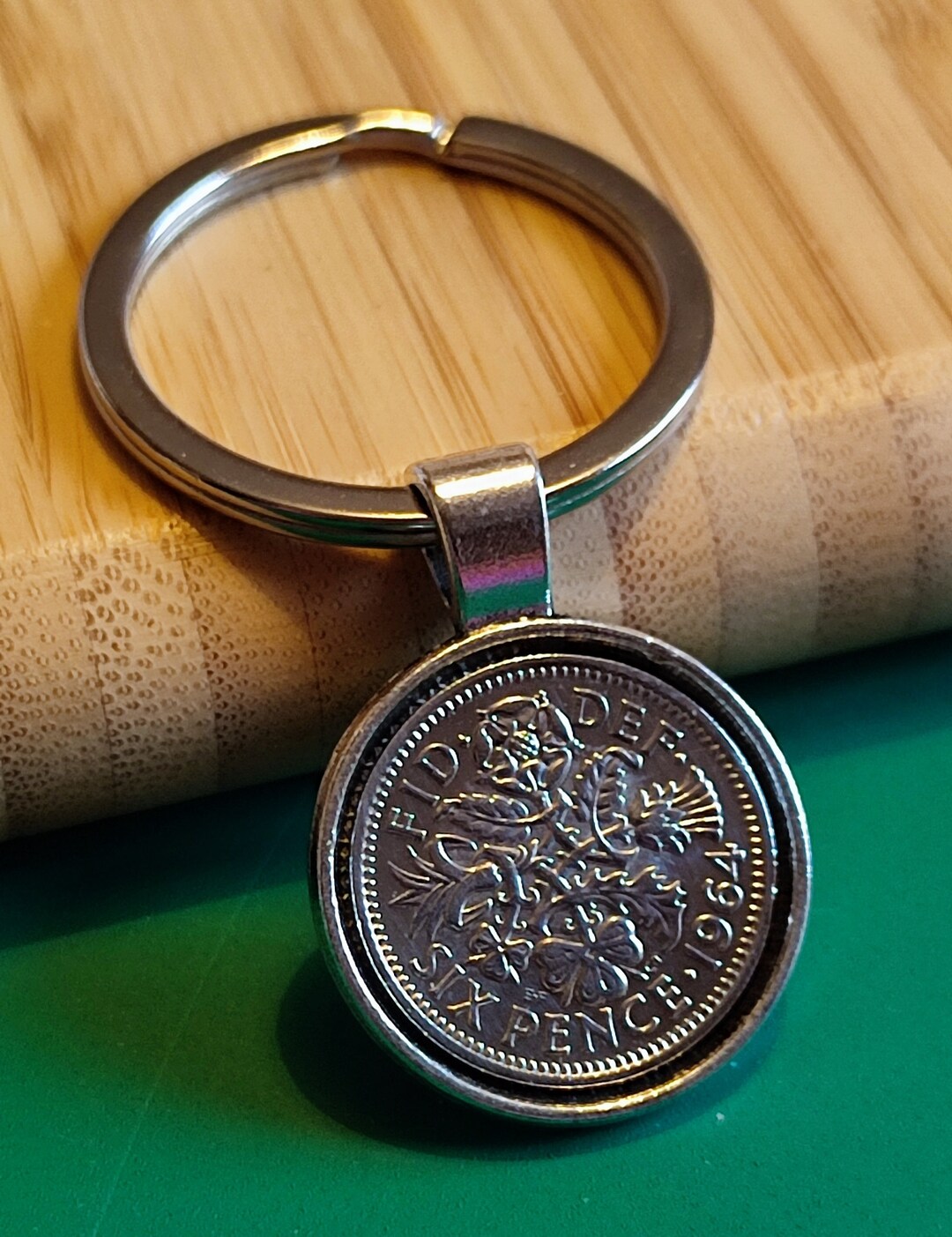 60th Birthday Lucky Sixpence Keyring 1964 2024. Comes Gift Wrapped see ...