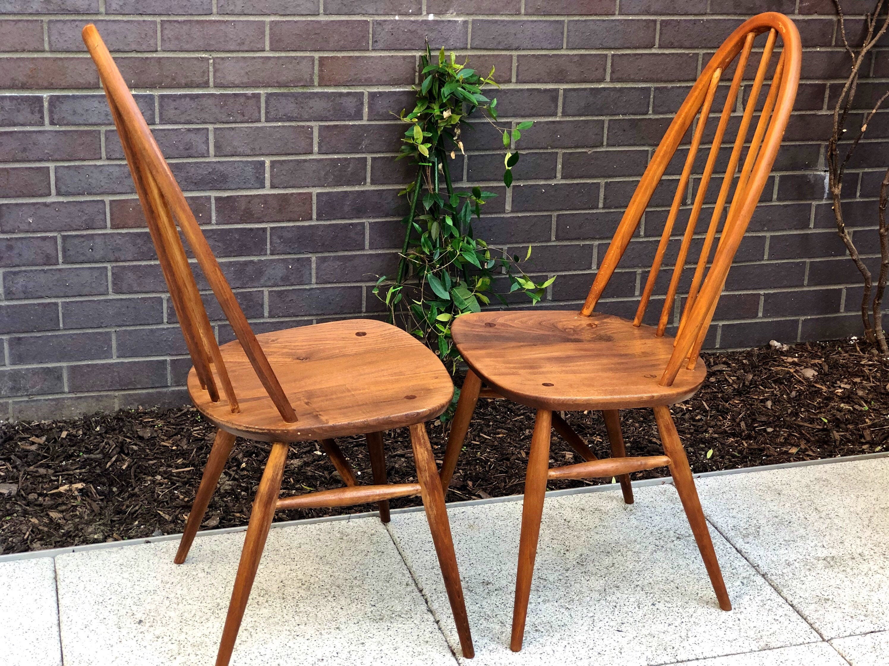 A pair of Vintage Ercol 365 Quaker Dining/kitchen Chairs