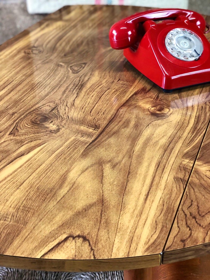 Round Retro Dinette Formica Folding Kitchen Table - Etsy UK