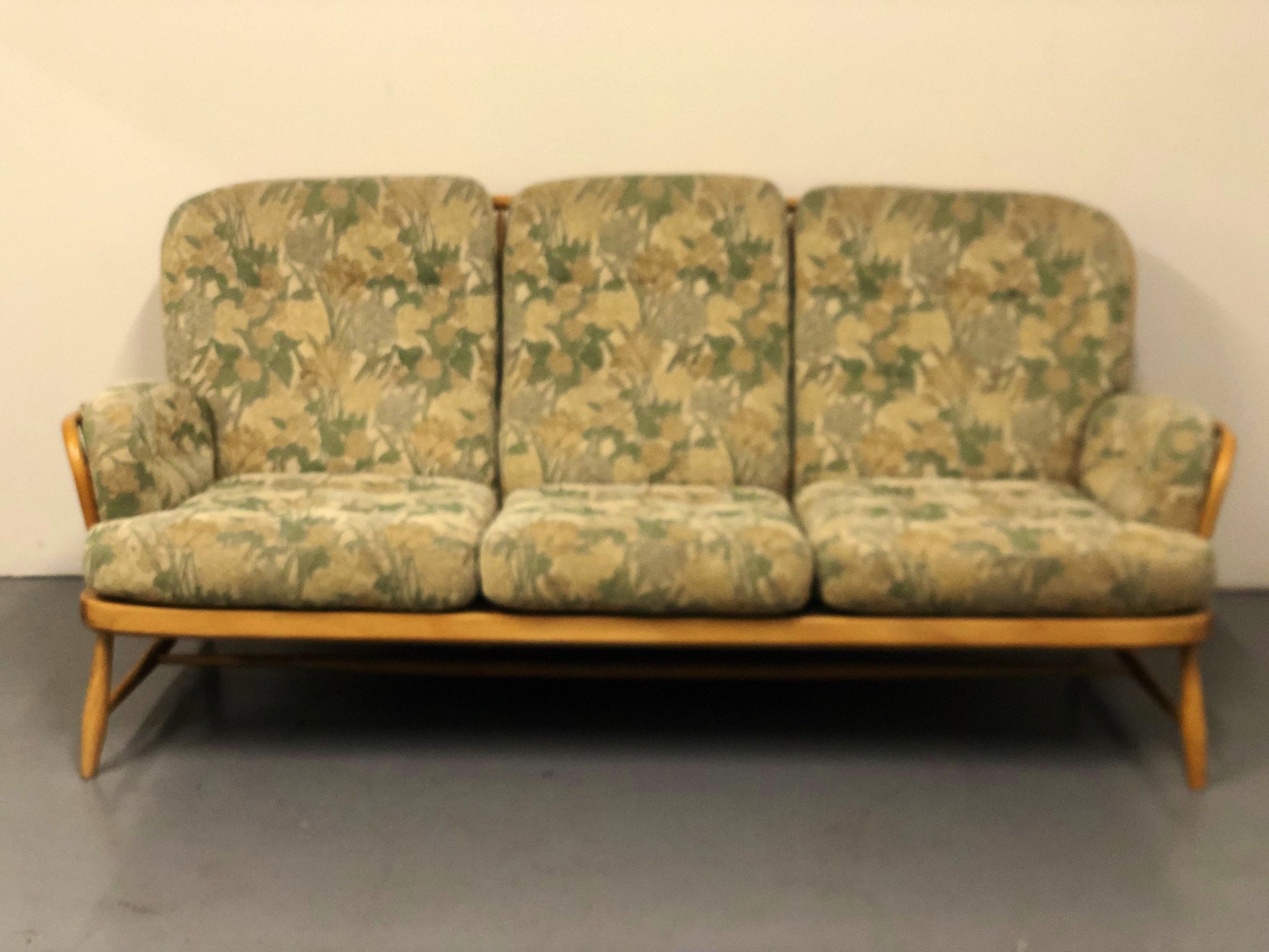 Ercol Blond 3 Seater Sofa with Original Cushions Model 766 Jubilee Range
