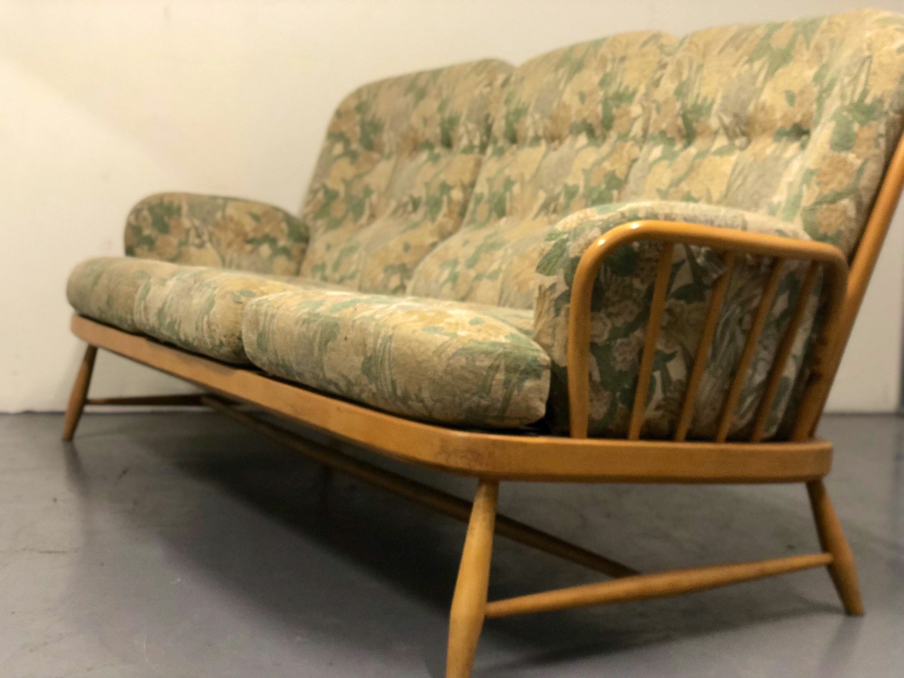 Ercol Blond 3 Seater Sofa with Original Cushions Model 766 Jubilee Range