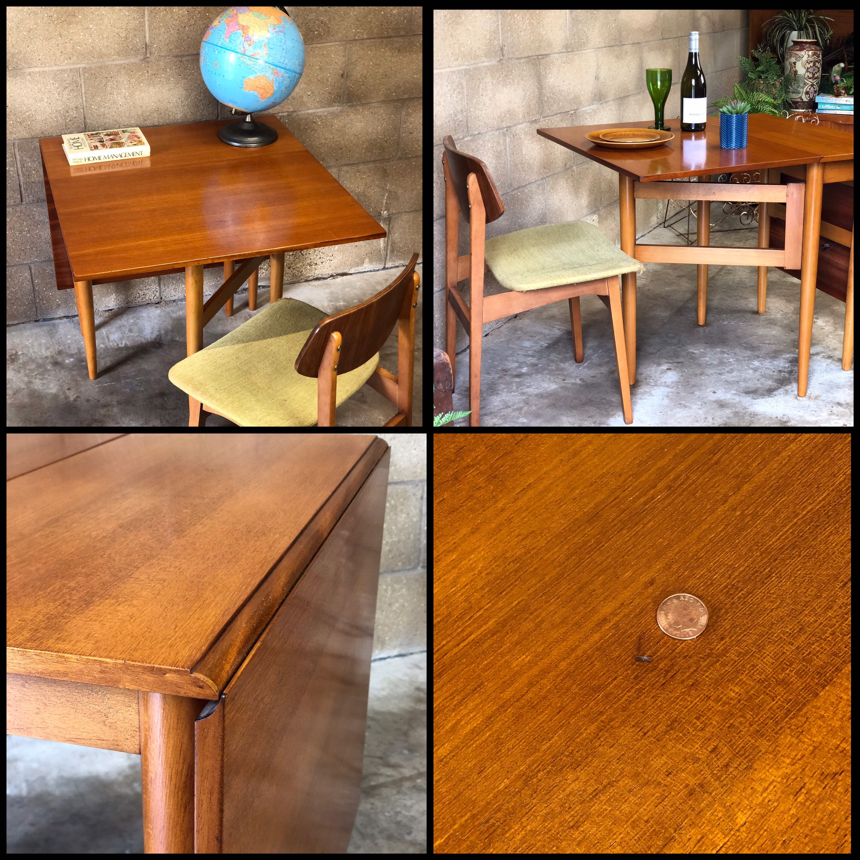 MCM Teak Rectangular Folding Gateleg Dining Table