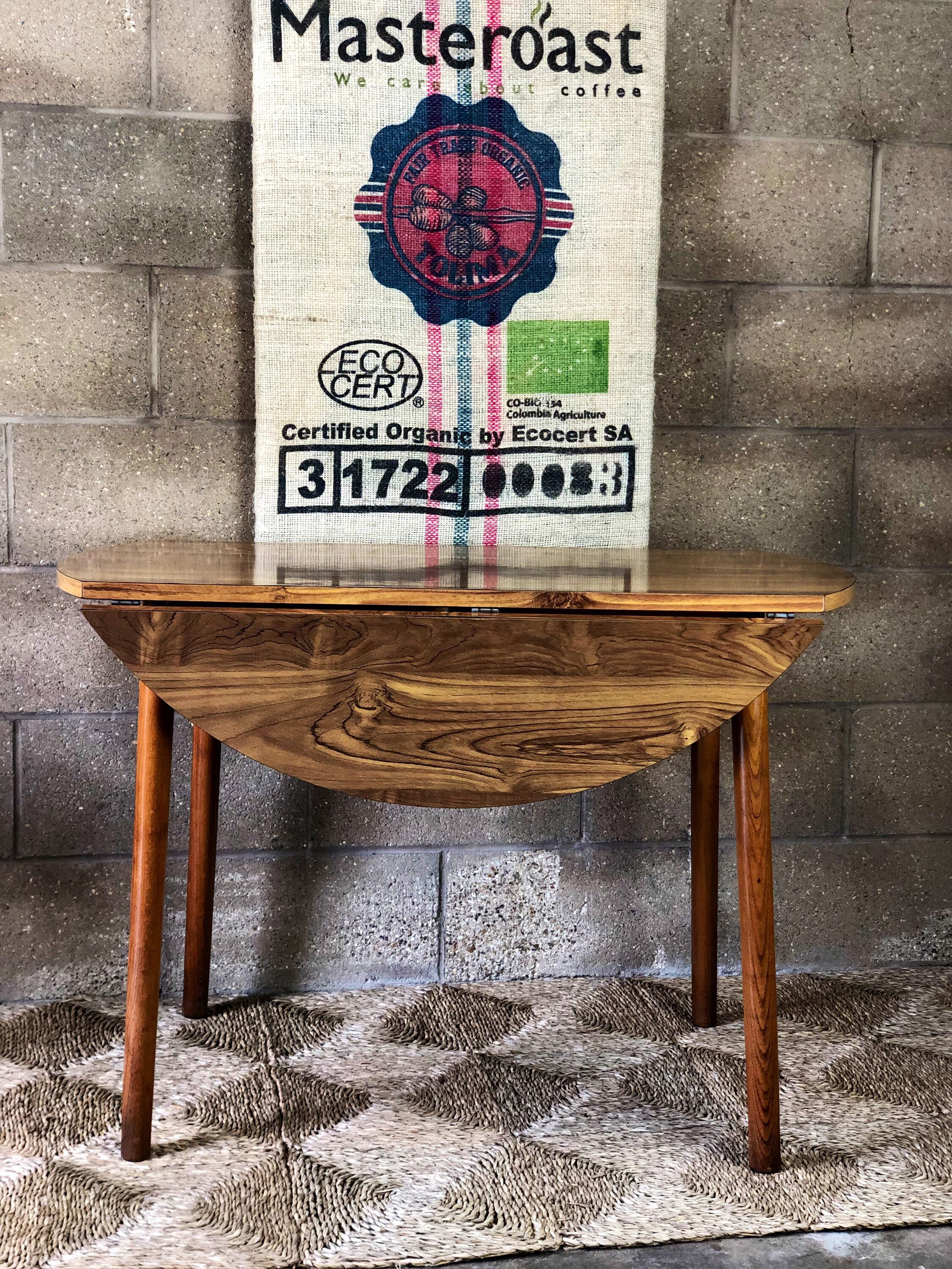 Round Retro Dinette Formica Folding Kitchen Table - Etsy UK