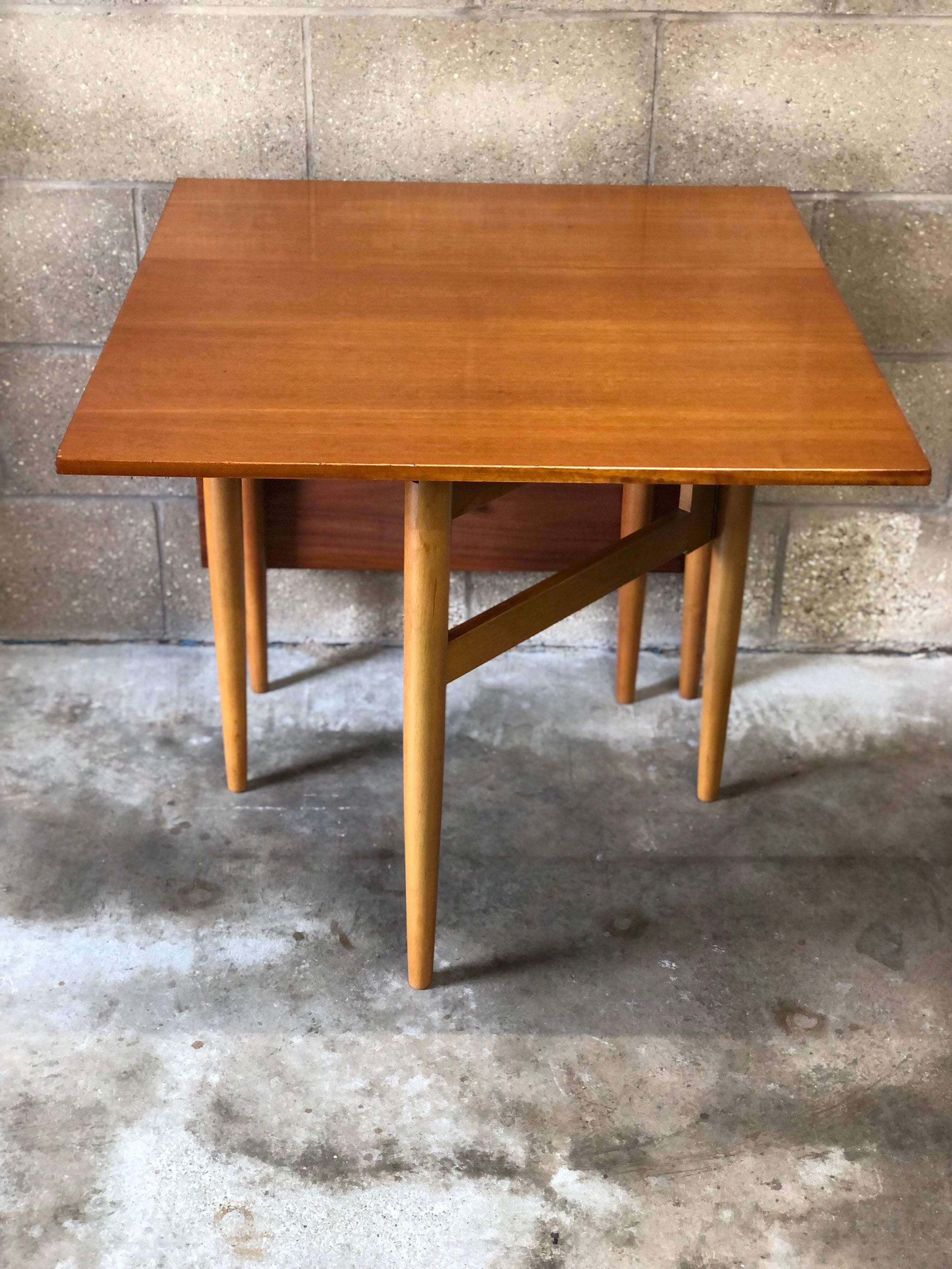 MCM Teak Rectangular Folding Gateleg Dining Table