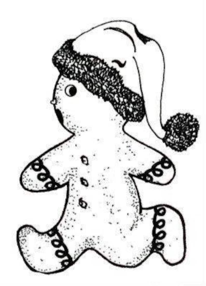 GINGERBREAD MAN RUNNING With Hat - Cling Rubber Stamp - Etsy