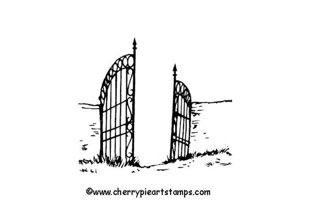 Cemetery Iron Gate Entrance- CLING STAMP for Acrylic Block by Cherry ...