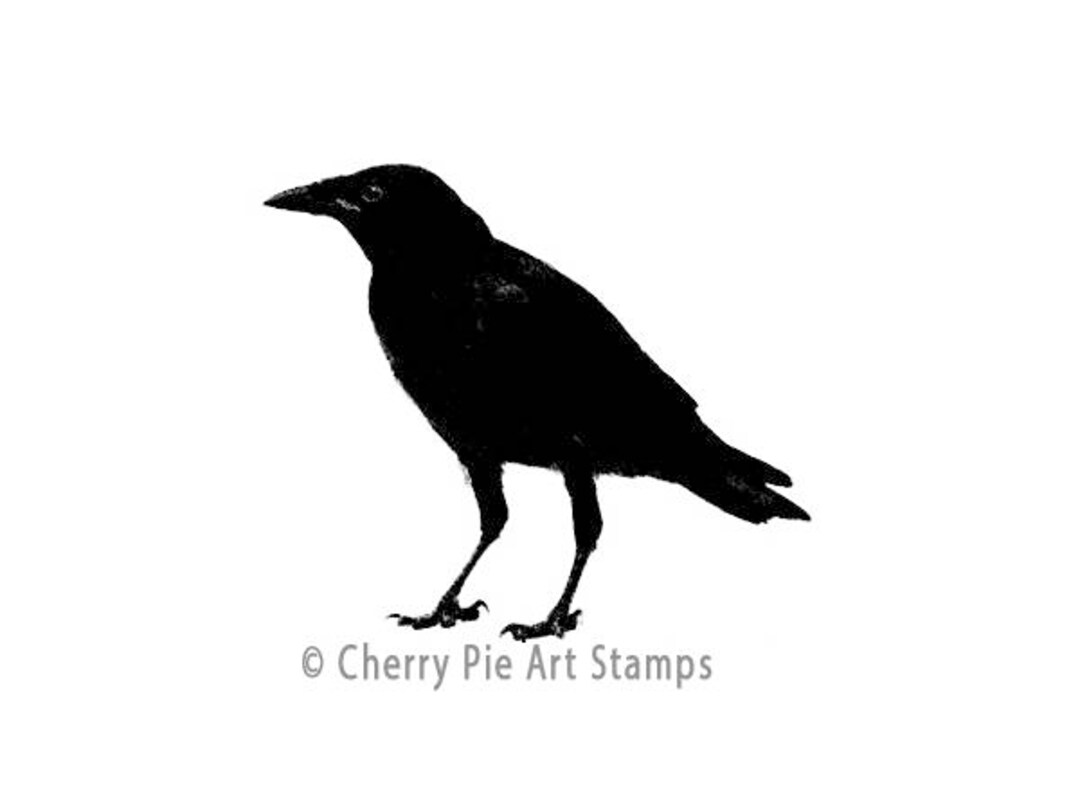 RAVEN, Crow Silhouette- Cling Rubber STAMP for Acrylic Block L321 - Etsy