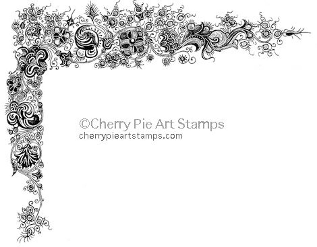 RENAISSANCE Decorative Corner - Cling Rubber Stamp by Cherry Pie S577 ...
