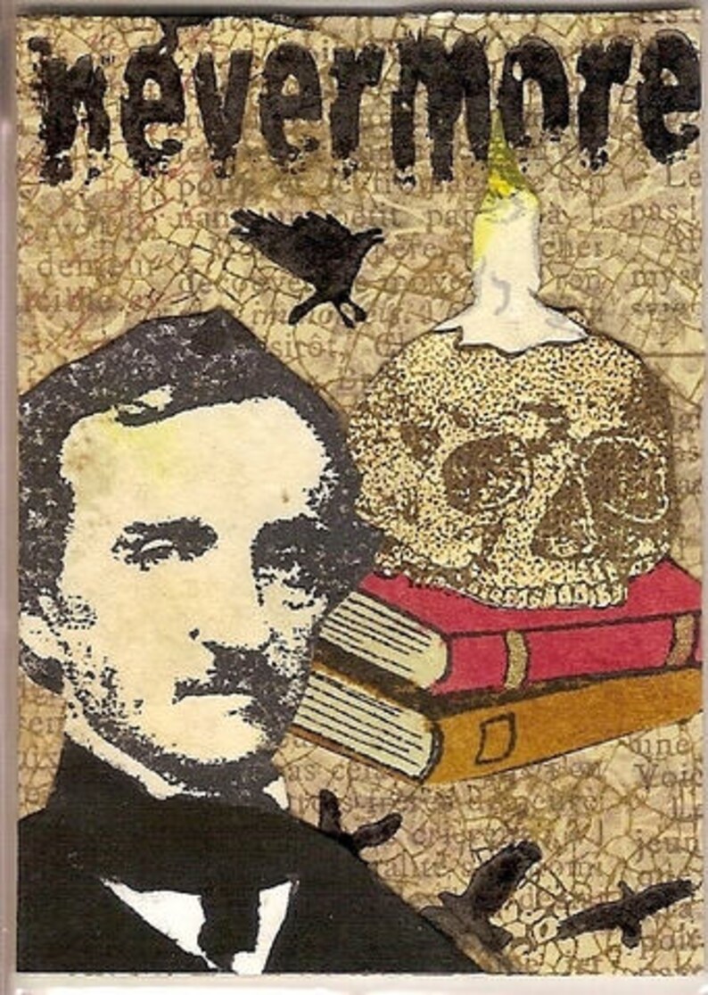 NEVERMORE Crow Raven Edgar Allan POE Cling Rubber Stamp | Etsy