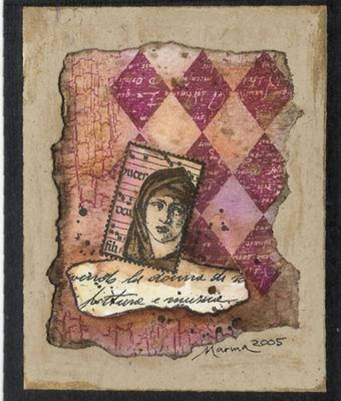 DIAMONDS and CHECKERS Decorative Images Set of Unmounted | Etsy