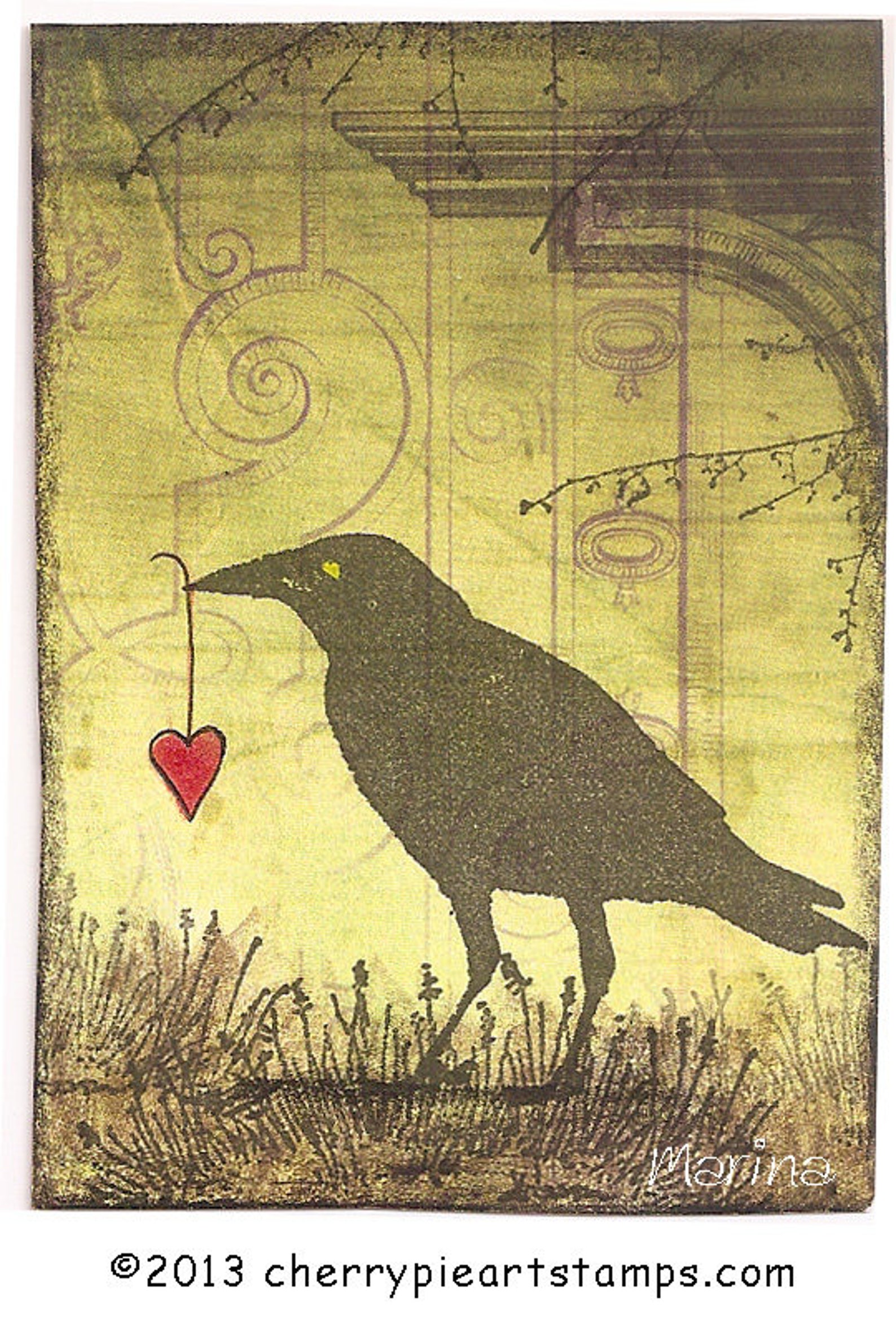RAVEN, Crow Silhouette- Cling Rubber STAMP for Acrylic Block L321 - Etsy