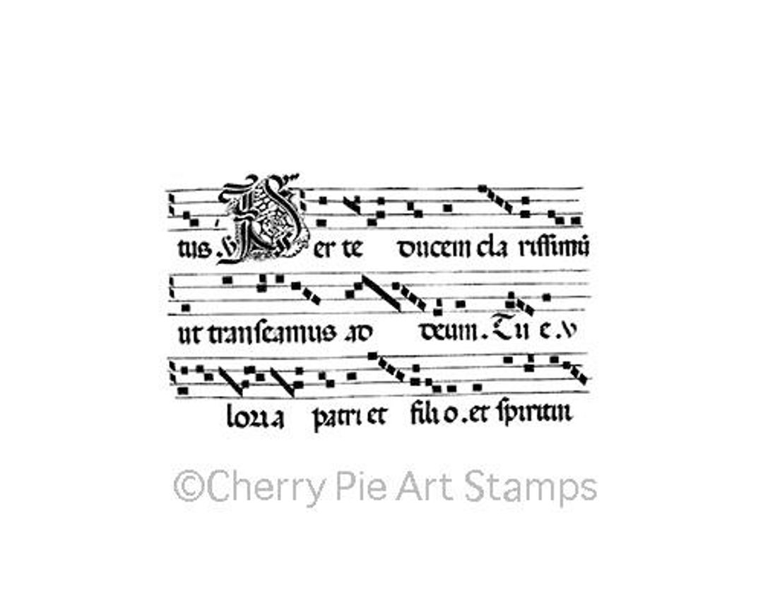 MISSALE CHORALE Antique MUSIC Script - Renaissance Art - Cling Rubber ...
