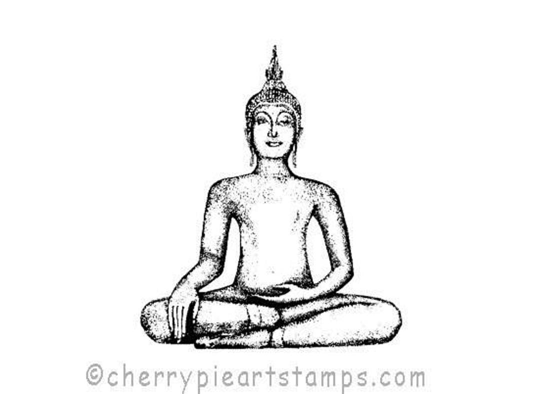 Tibetan BUDDHA Cling Rubber Stamp by Cherry Pie L330 - Etsy