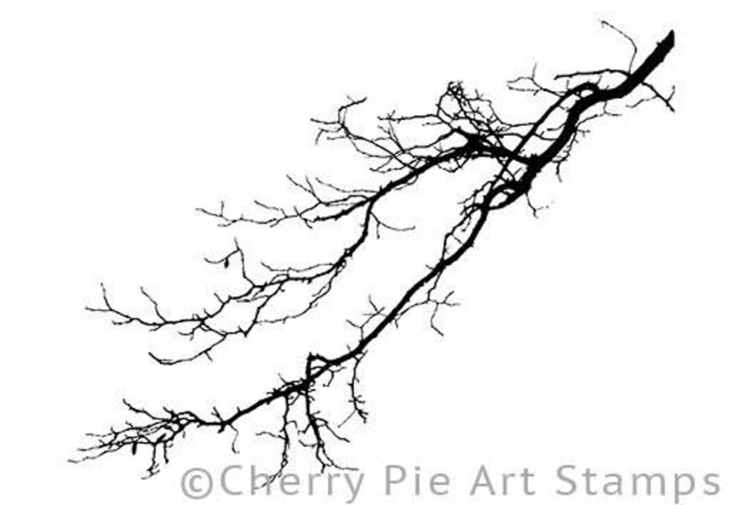 Winter Tree Branch- Cling Rubber Stamp N397 - Etsy
