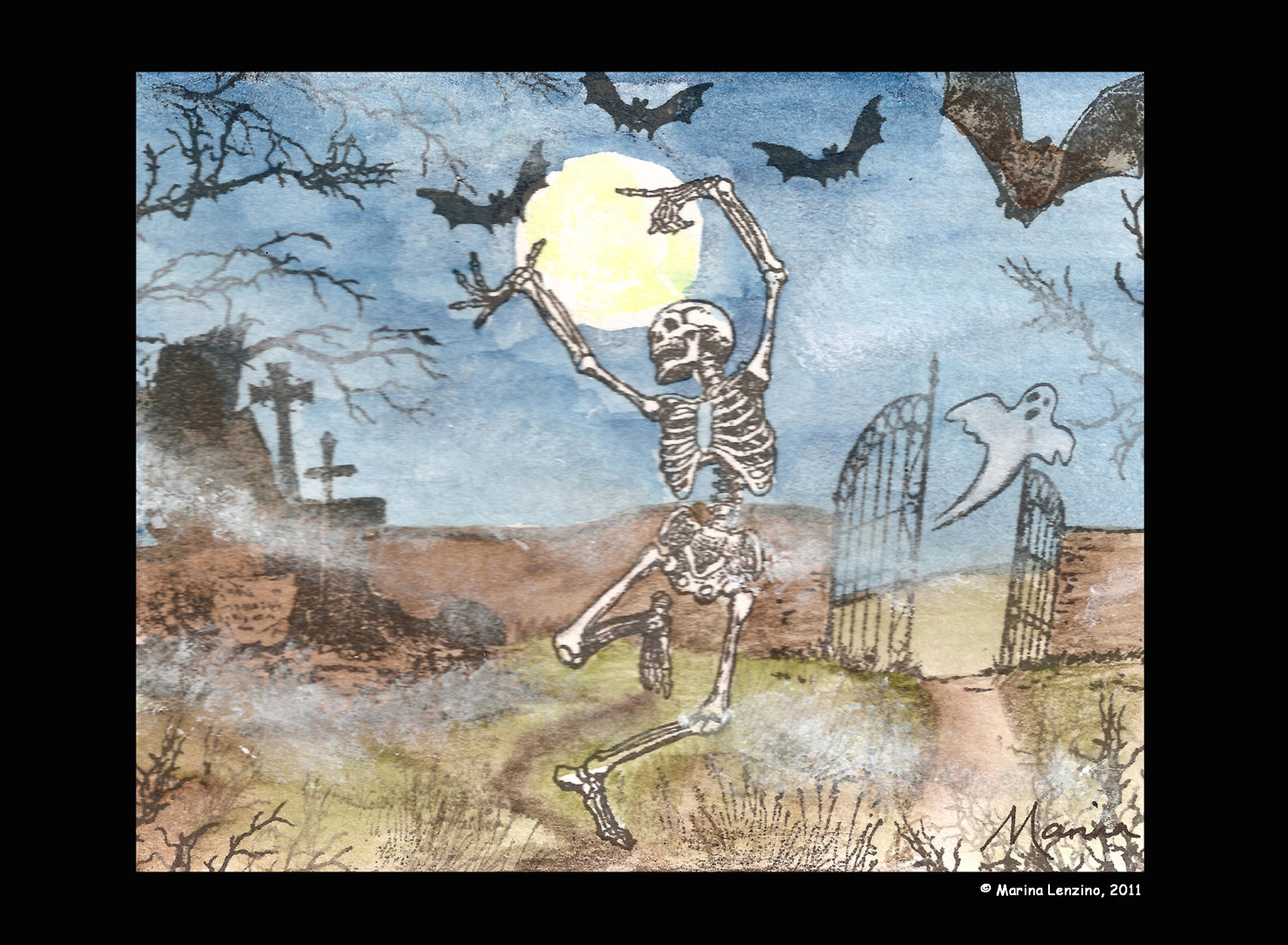 DANCING SKELETON Cling Rubber Stamp by Cherry Pie R560 - Etsy