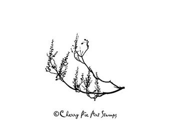 Pine Needles Branch CLING Rubber STAMP by Cherry Pie Art | Etsy