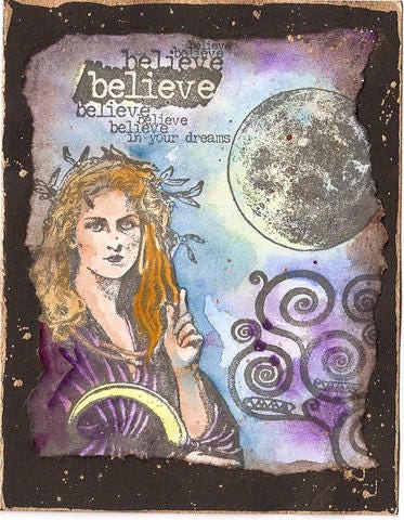 The MOON- CLING Rubber STAMP for Acrylic Block by Cherry Pie G271 - Etsy