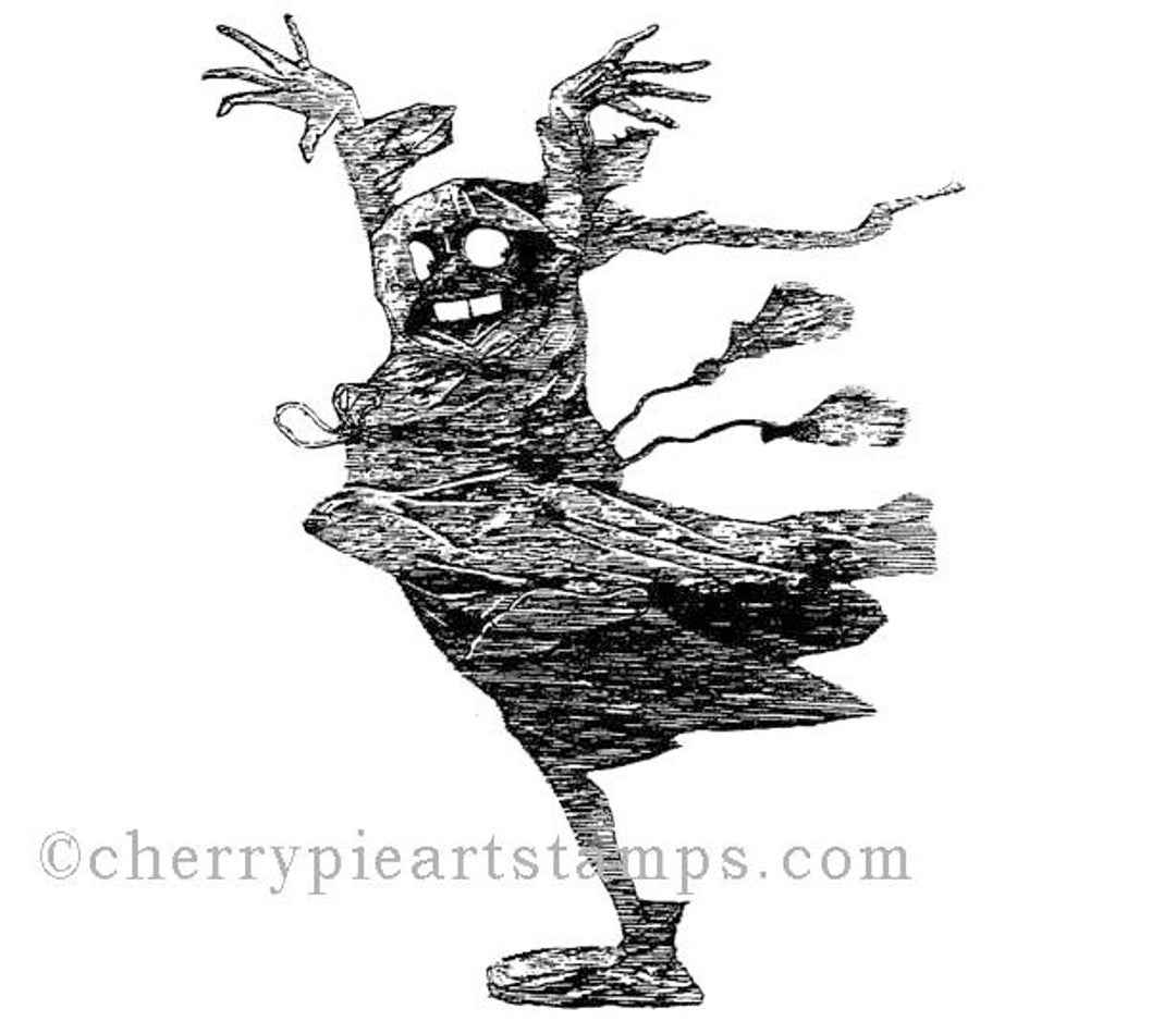 Big Spooky GHOST- Cling Rubber STAMP by Cherry Pie Art Stamps R519 - Etsy