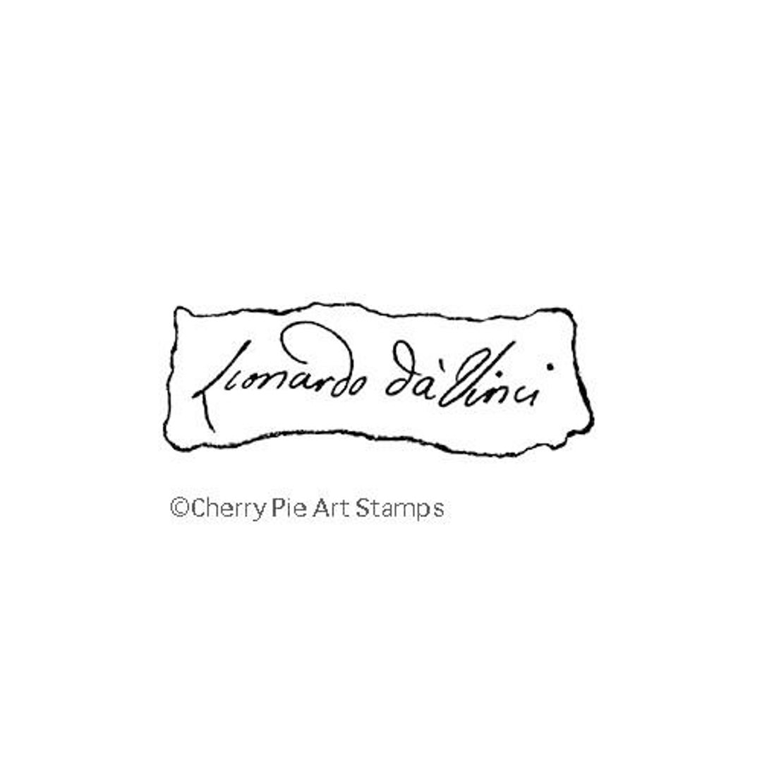 LEONARDO Da VINCI Signature - Reversed Handwriting - Cling Rubber Stamp ...