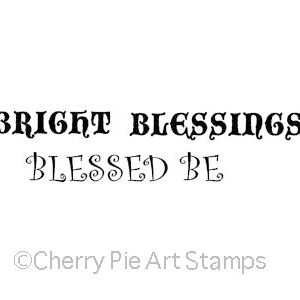 BLESSED BE - 2 Pagan Wiccan Greetings - CLING Rubber Stamp by Cherry ...